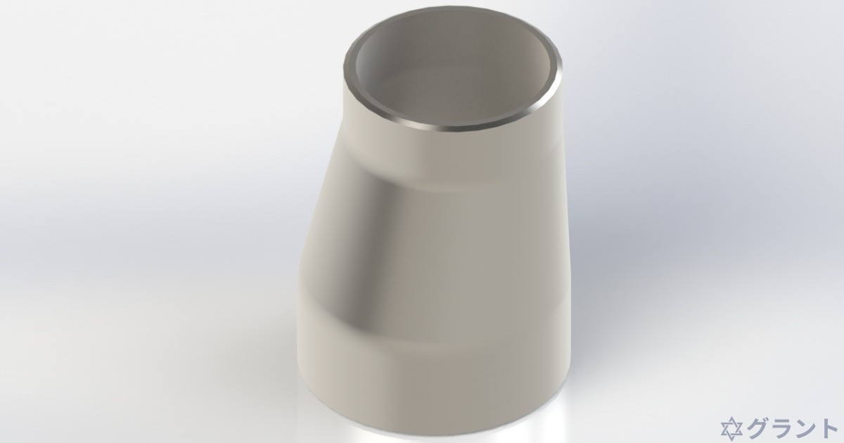 【突合せ溶接式管継手 ステンレス Sch10S】CADデータ（2D・3D）｜ダウンロード